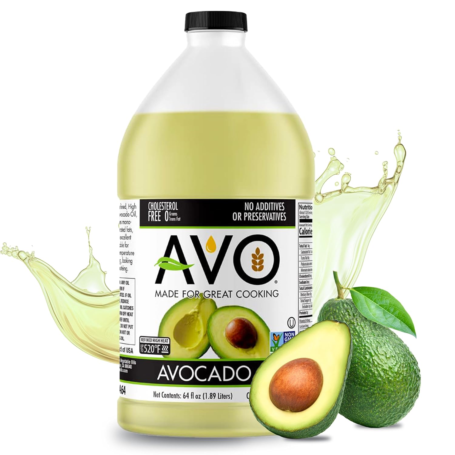 AVO NON GMO 100% Avocado Oil, 64 Fl-oz, NO Preservatives Added – AVOrganic